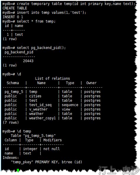 Postgresql临时表瀚高数据库创建临时表 Csdn博客