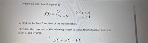 Solved Consider An Input Function Given By Chegg Com