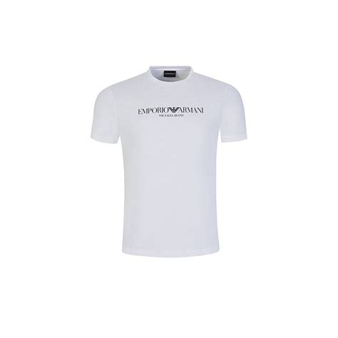Emporio Armani Cotton Printed Logo White T Shirt Clothing From N22