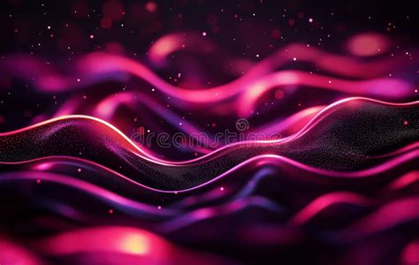 Abstract Glowing Background With Wavy Lights And Glittering Particles Creates Mesmerizing Visual