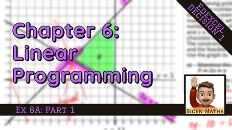 Linear Programming 1 • Formulating Linear Programmes • D1 Ex6a • 💻 Youtube