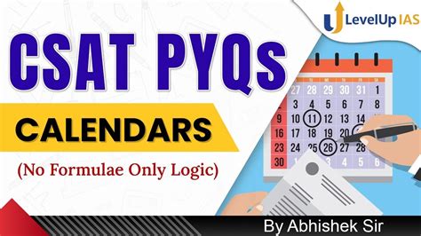 Csat Pyqs Topic Wise Calendars Upsc Cse Prelims 2024 Levelup Ias Youtube