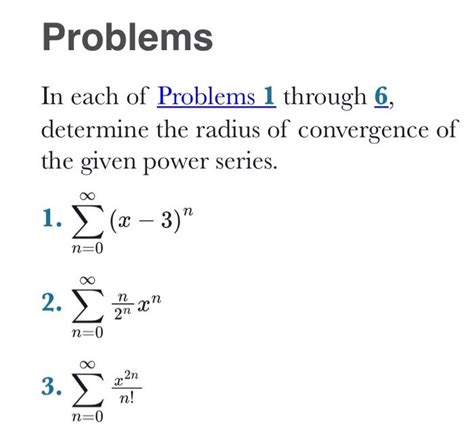Solved In Each Of Problems 1 Through 6 Determine The Radius Chegg Com