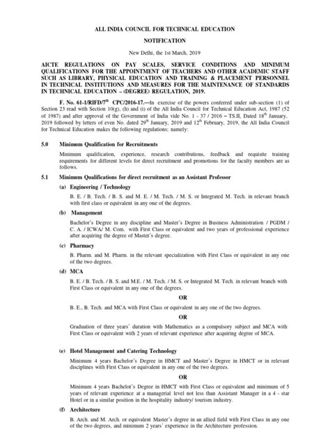 Min Requirement To Asst Professor Pdf Academic Degree Bachelors