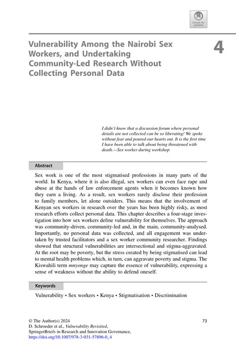 Pdf Vulnerability Among The Nairobi Sex Workers And Undertaking Community Led Research