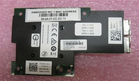 New Dell Dual Port Broadcom 57404 10 25gbe Sfp Mezzanine Card 8cm81 For C6420
