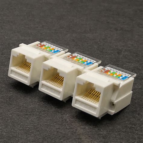 Rj45 Cat6 Utp Female Jack Connector Network Module For Wall Plate Free Tool Network Ethernet Lan
