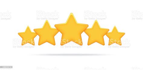 별 5개 웹 사이트 직원에 대한 고객 평가 피드백 개념 사실적인 3d 별 아이콘 모바일 응용 프로그램의 경우 벡터 일러스트레이션 3차원 형태에 대한 스톡 벡터 아트 및 기타