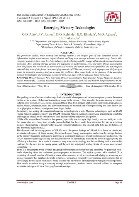 Emerging Memory Technologies Pdf