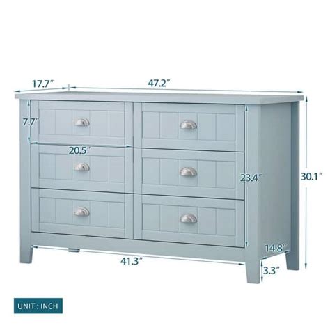 6 Drawer Dresser Storage Cabinet Modern Chest Bar Cabint For Living Room Bedroom Bed Bath