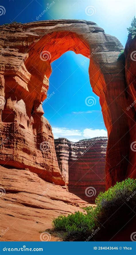 Spectacular Natural Arch Formation Illustration Artificial Intelligence