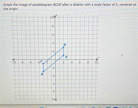 Solved Graph The Image Of Parallelogram Bcde After A Dilation With A Scale Factor Of 3