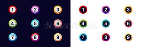 Colorful Numbered Icons For Bullet Points In Lists And Step By Step Instructions Stock