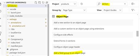 adding a group of fields as a section in sap fiori elements by