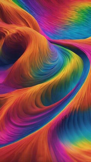 추상 액체 파동 염색 분산 스 ⁇ 트럼 그래디언트 효과 3d 렌더링 프리미엄 사진