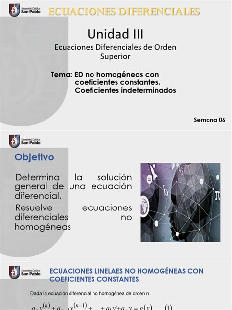 Tema 9 Ed No Homogéneas Con Coeficientes Constantes Coeficientes