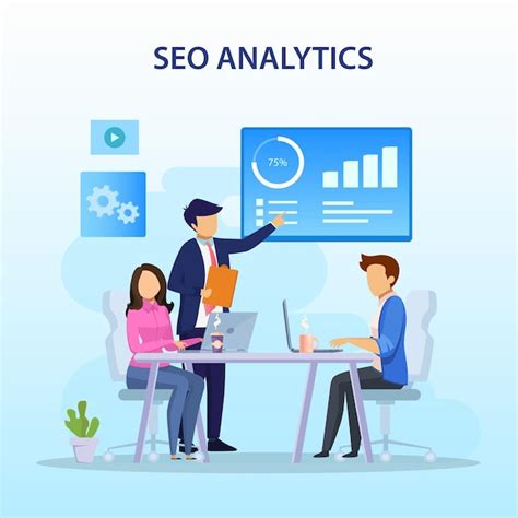 Premium Vector Seo Analytics Team Search Engine Ranking Seo Success