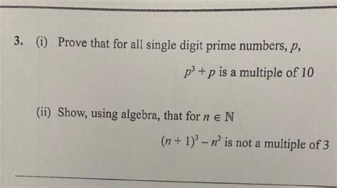 solved 3 i prove that for all single digit prime numbers