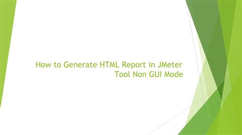 how to generate html report in jmeter tool non gui mode jmeter