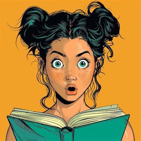 Tamil Girl Reading A Book In Comic Book Style Premium Ai Generated Image