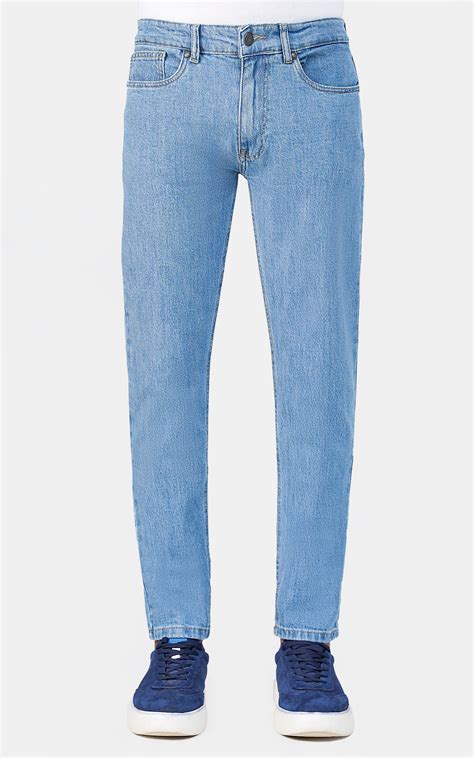 Shop Slim Leg Denim Jeans Light Blue For Men Online