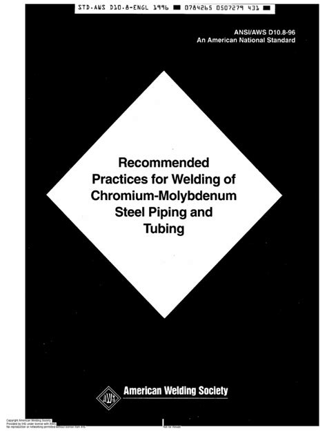 Aws D10 8 1996 Pdf Industrial Processes Metals