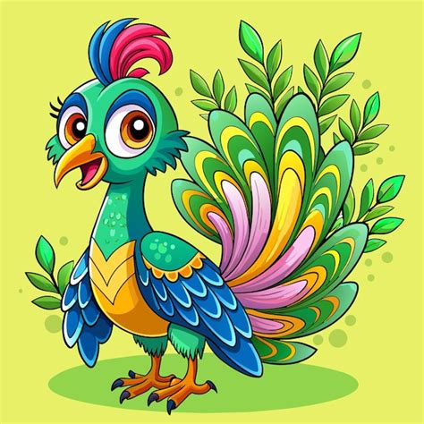 Premium Vector Whimsical Peacock Vector For Blog Post Thumbnails