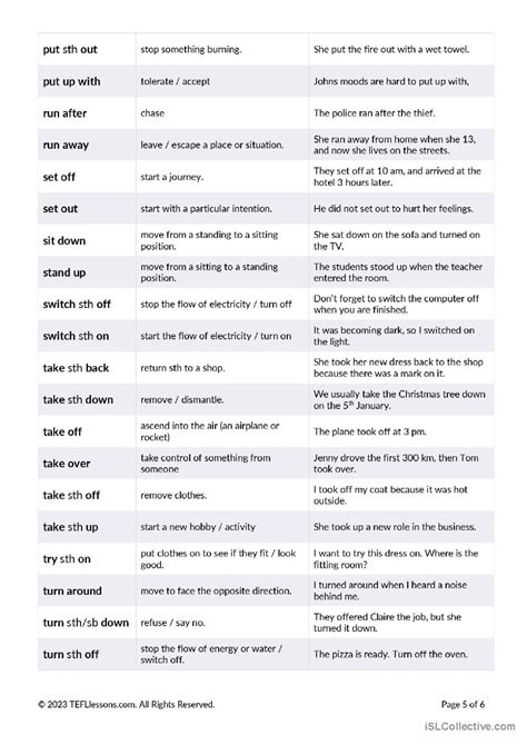 100 Common Phrasal Verbs Gramma English Esl Worksheets Pdf And Doc