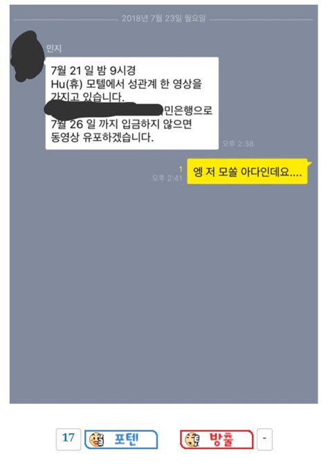 쎅쓰 동영상 유포협박 받은 네티즌  인스티즈instiz 이슈 카테고리