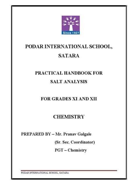 Qualitative Analysis Handbook Pdf Salt Chemistry Materials
