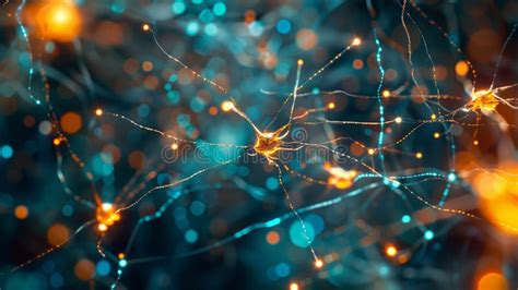 Professional Photograph Showcasing Detailed Neuron Cells Interconnected By A Vividly Illuminated