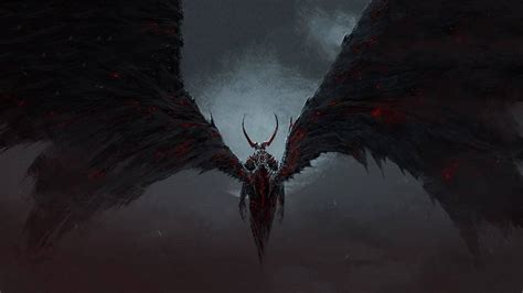 Download Devil With Outstretched Wings Wallpaper
