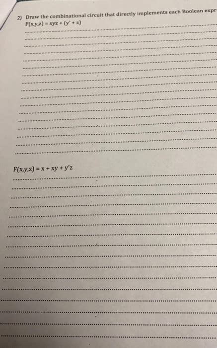 Solved 2 Draw The Combinational Circuit That Directly