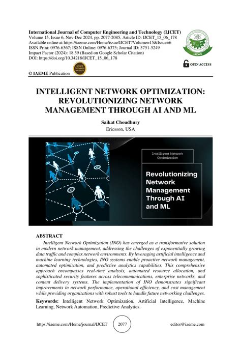 Pdf Intelligent Network Optimization Revolutionizing Network