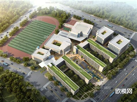 学校鸟瞰3d模型下载id140319083dmax免费模型 欧模网