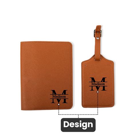 Personalized Multicolor Monogram Leather Passport Holder And Luggage Tag