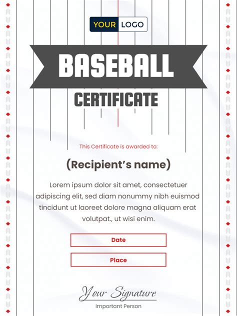 6 Free Baseball Certificate Templates