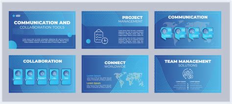 Communication And Collaboration Tools Presentation Templates Set Remote Working Team