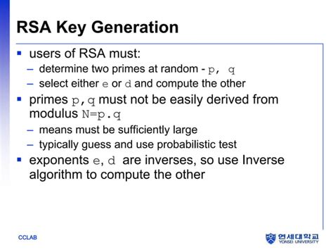The Rsa Algorithm Ppt Information And Network Security Computing