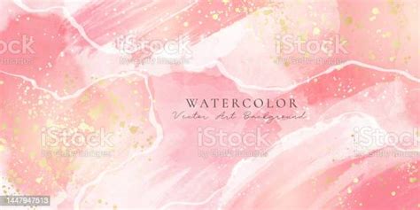 로즈 핑크 액체 수채화 배경과 황금 색종이 먼지가 많은 홍당무 대리석 알코올 잉크 그리기 효과 결혼식 초대장 메뉴 Rsvp에 대한 벡터 일러스트 레이 션 디자인 템플릿