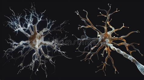 A Comparison Between Two Neurons One With Limited Connections And One With Extensive Synapses