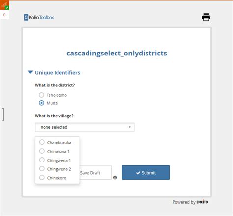 how to create a multi layer cascading select question form building