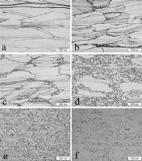 Microstructure Of Specimens After Three Rolling Passes At Different