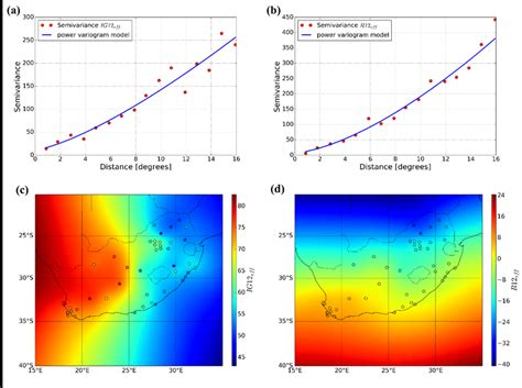 6 Left Side Variogram Plot Panel A And Universal Kriging Map