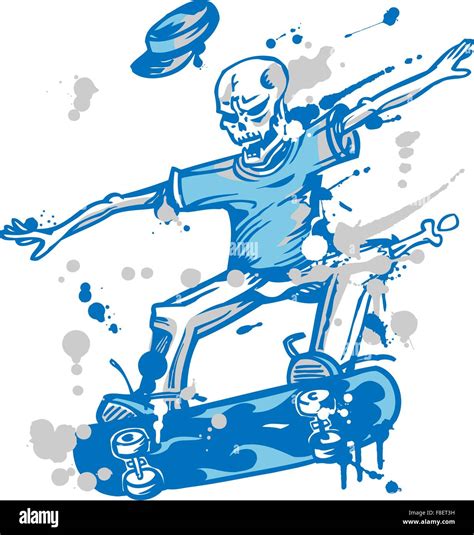 Skeleton Skater Isolated On White Background Stock Vector Image And Art