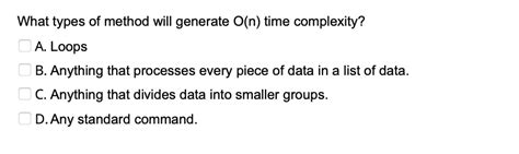 solved what types of method will generate o n time
