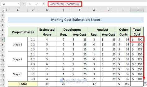 How To Create A Cost Estimation Sheet In Excel