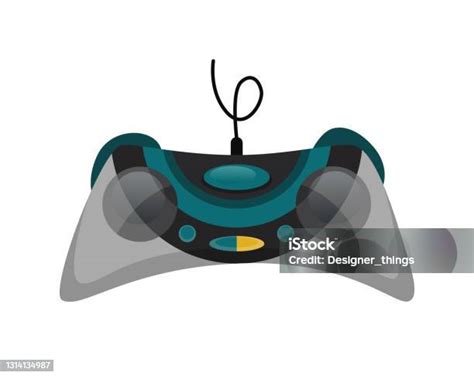 조이스틱 만화 비디오 게임 콘솔 엔터테인먼트 플레이 기술 게임 패드 벡터 아이콘입니다 흰색 배경에 격리 된 게임 플레이 콘솔