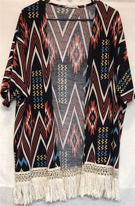 22nd By Binee Womens Southwest Print Open Front Long… Gem