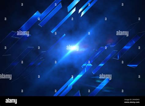 Abstract Illustration Of Blue Glowing Square Shapes And Bright Spot Of Light Against Blue